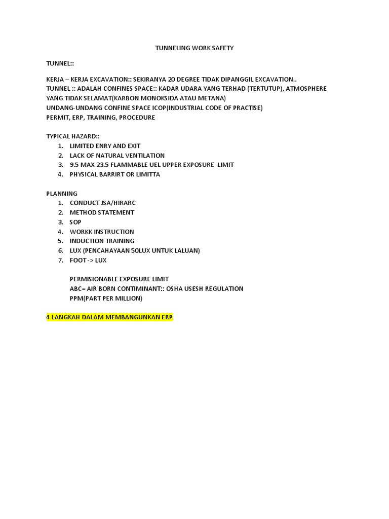 Tunneling Work Safety | PDF
