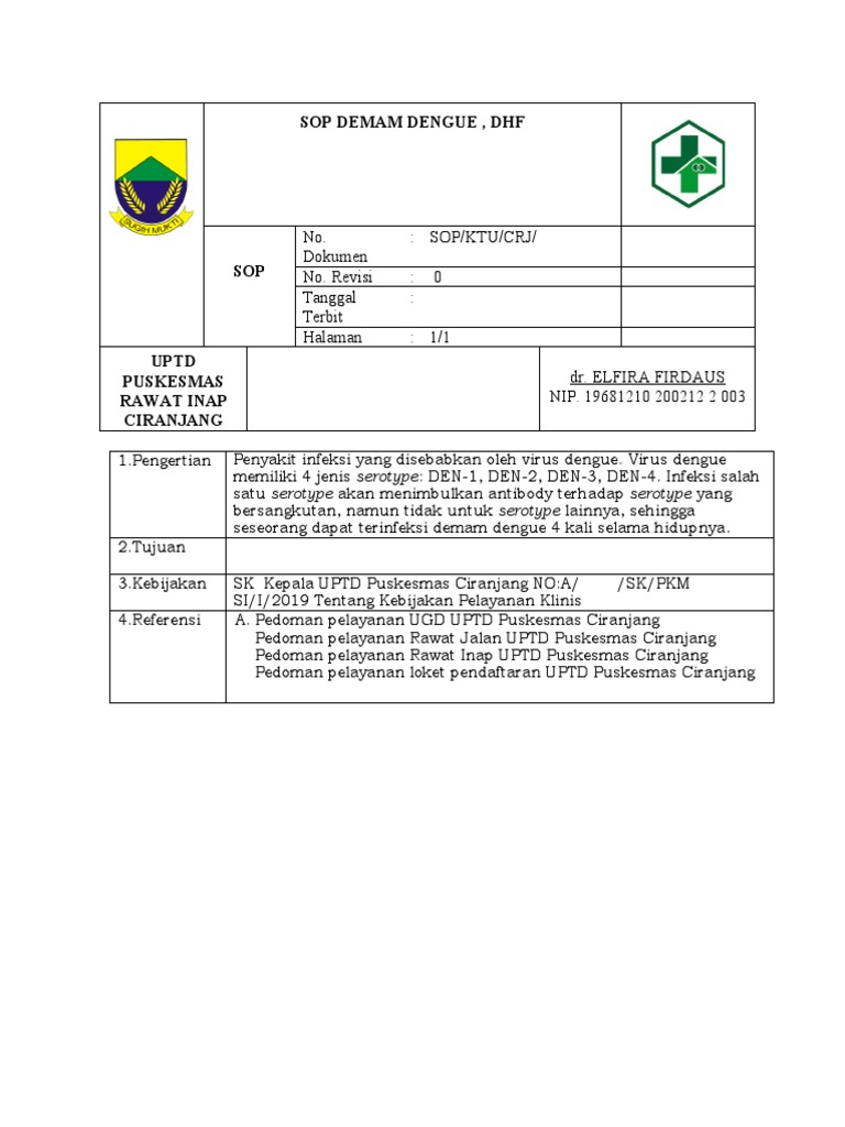 Sop Demam Dengue, DHF | PDF | Pengembangan Diri | Sains & Matematika