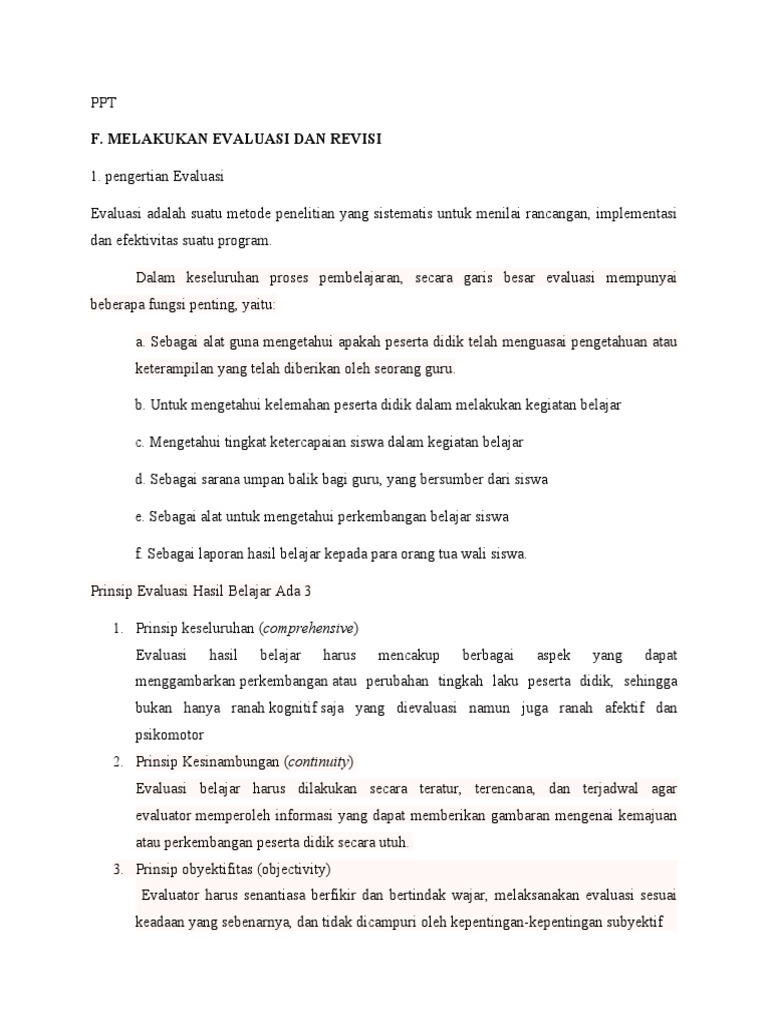 Evaluasi Revisi | PDF | Karier & Perkembangan | Bisnis