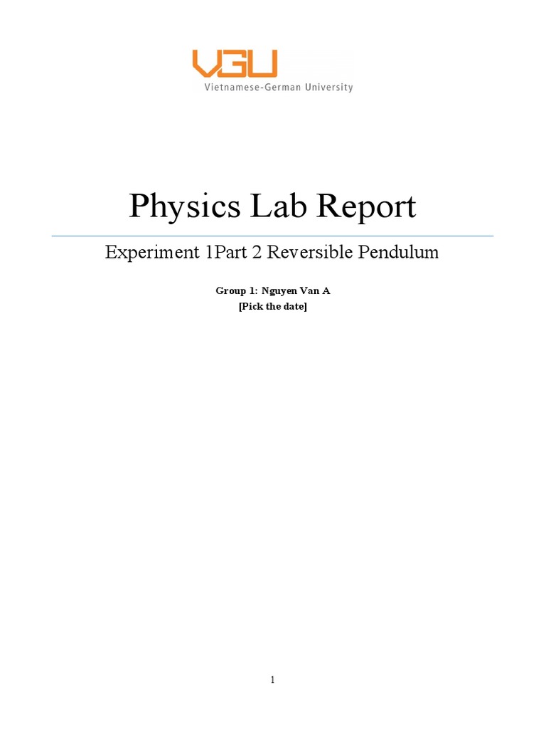 Experiment 1 Part 2 - Reversible Pendulum