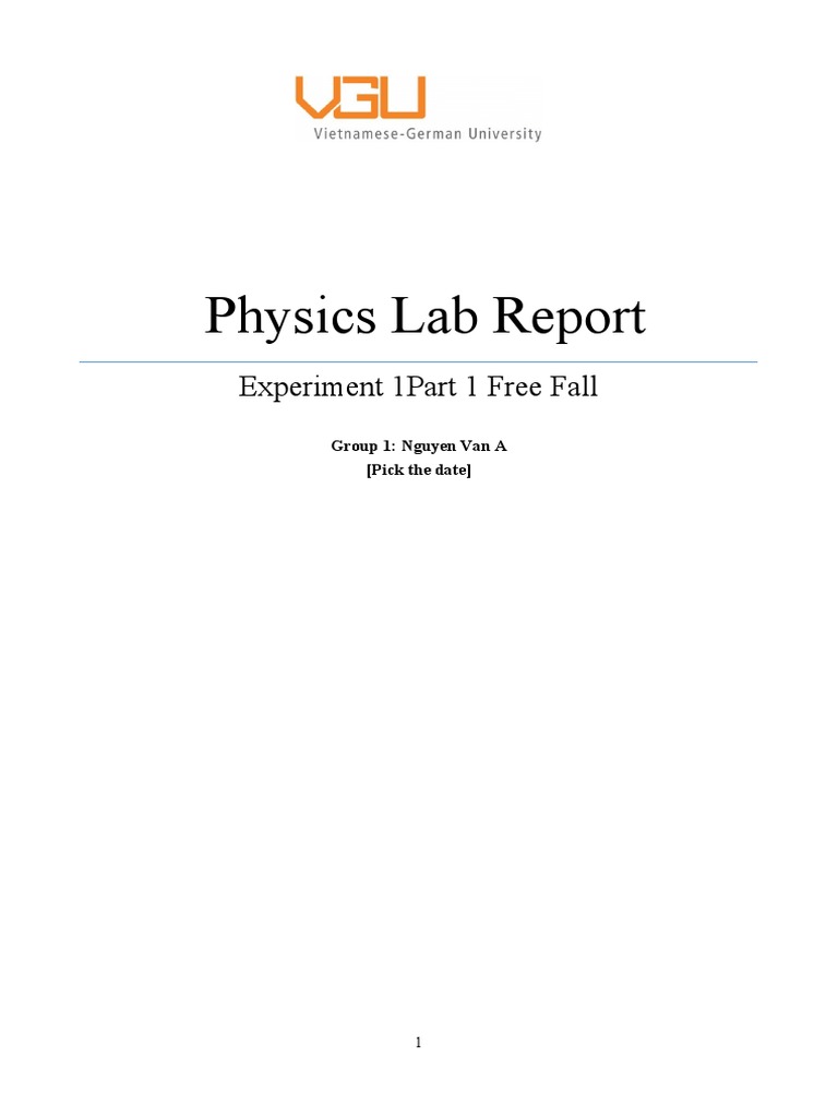 Experiment 1 Part 1 - Free Fall | PDF | Teaching Methods & Materials ...