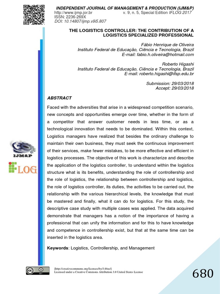 The Logistics Controller The Contribution of A Log | PDF | Case Study ...