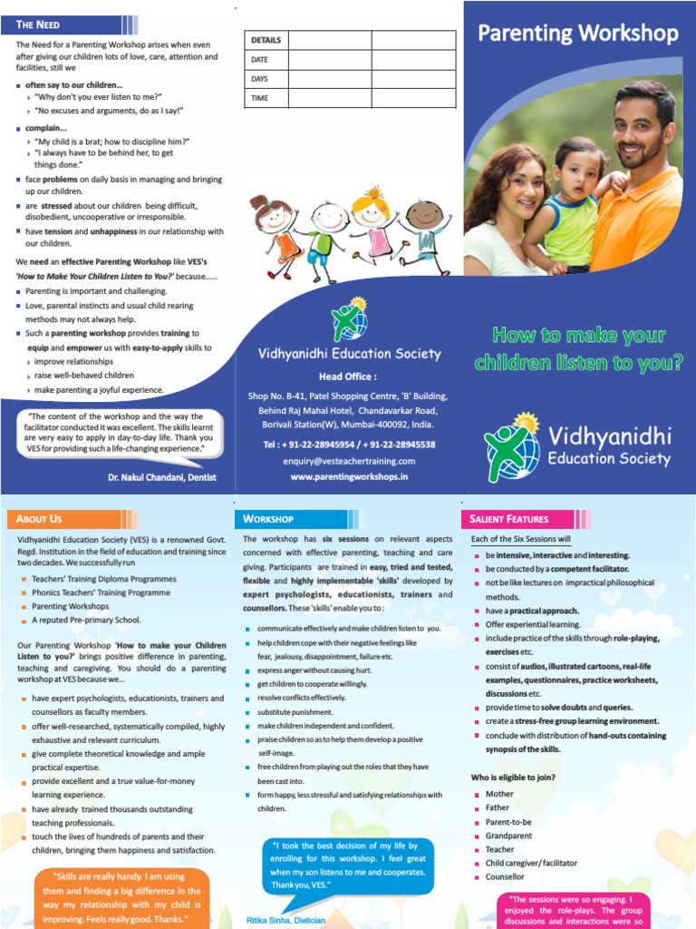 Parenting Workshop Brochure | PDF | Parenting | Relationships