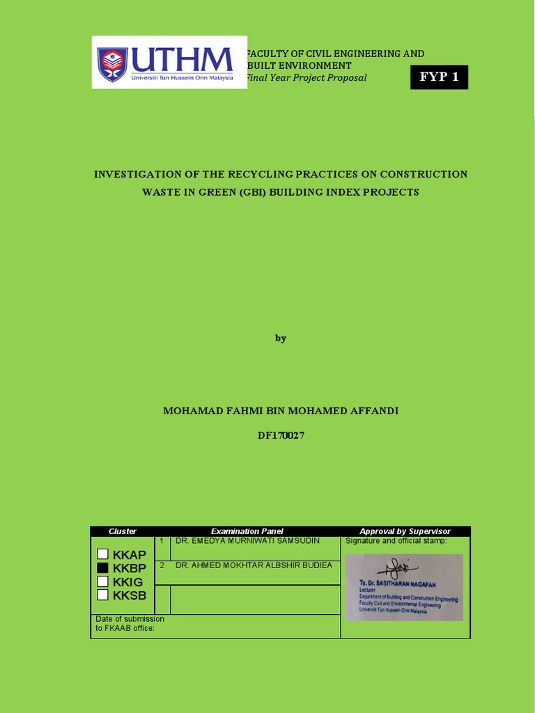 Proposal PSM 1 | Download Free PDF | Green Building | Statistics