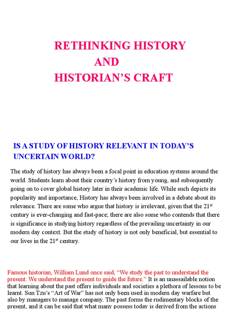 Rethinking History and Historian's Craft | PDF | Human Nature | Science