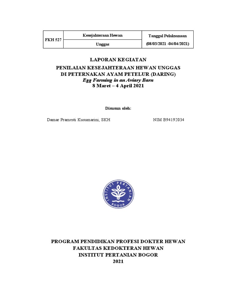 Laporan Daring Unggas | PDF