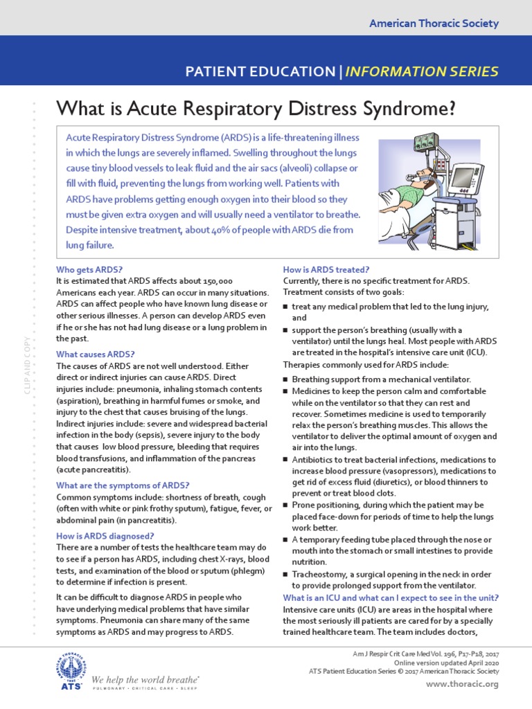 Acute Respiratory Distress Syndrome | PDF | Lung | Intensive Care Medicine
