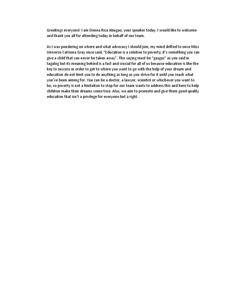 Advocacy for Education and Poverty Solutions | PDF | Career & Growth ...