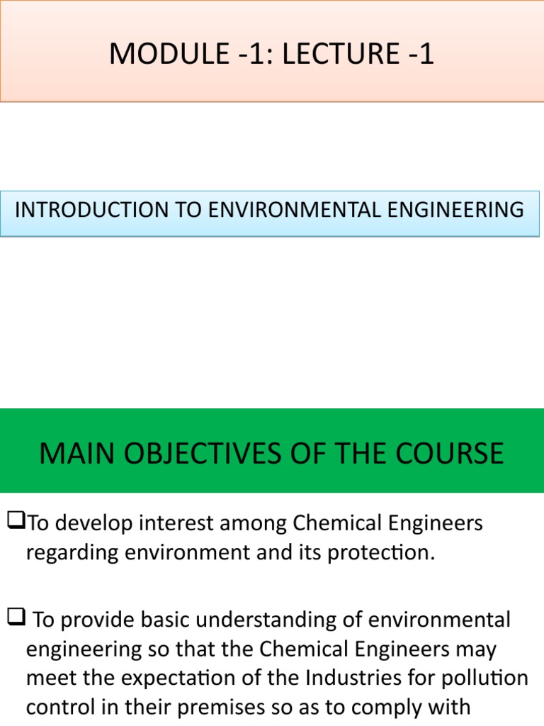 Module 1 Lecture 1 Power Point Pdf Sewage Treatment Environmental Impact Assessment