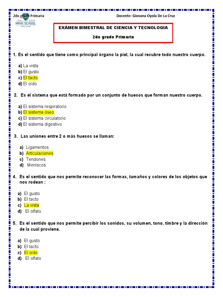 Examen de Ciencia y Tecnologia | PDF | Pulmón | Respiración