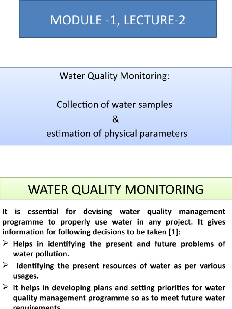 Module - 1.lecture-2.power Point | PDF | Water | Sewage Treatment