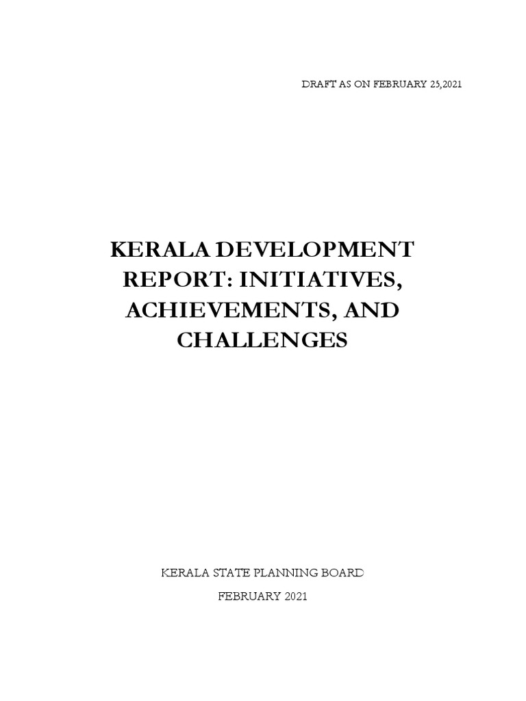 KDR - 02 - 21 Kerala Development Report SPB | PDF | Kerala | Economic ...