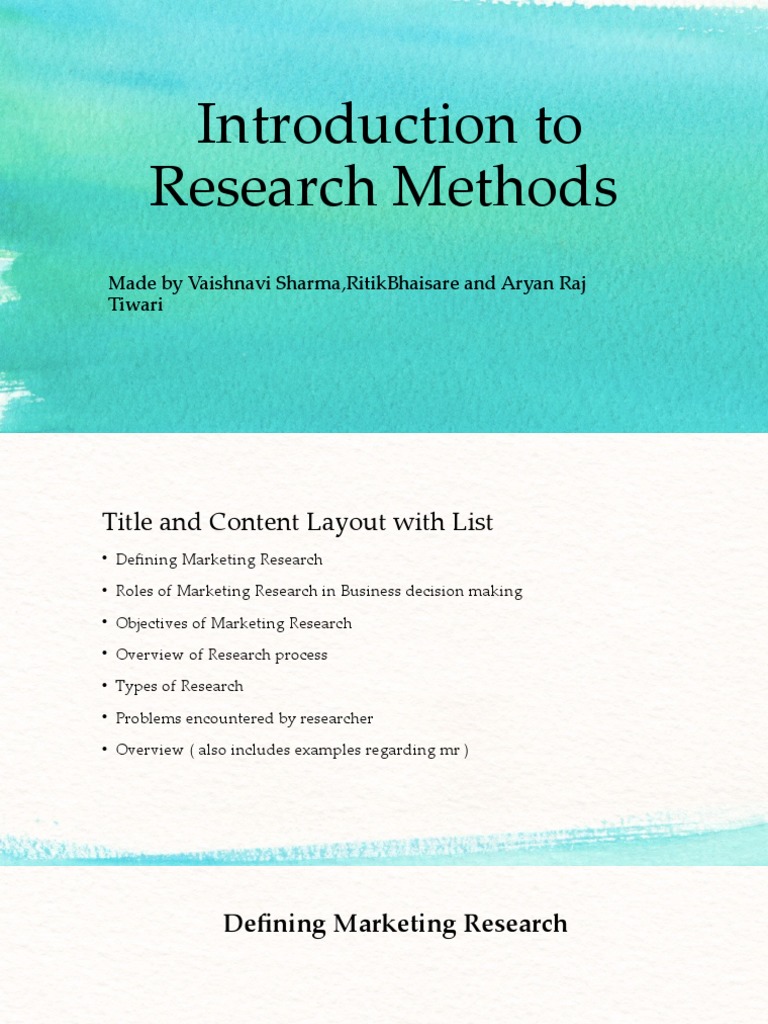 Introduction To Research Methods | PDF | Marketing Research ...