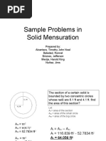 Solid Mensuration Formulas | PDF | Area | Triangle