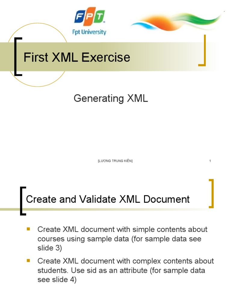 First Xml Exercise Pdf 