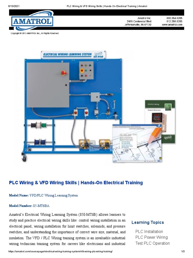 PLC Wiring & VFD Wiring Skills - Hands-On Electrical Training - Amatrol ...