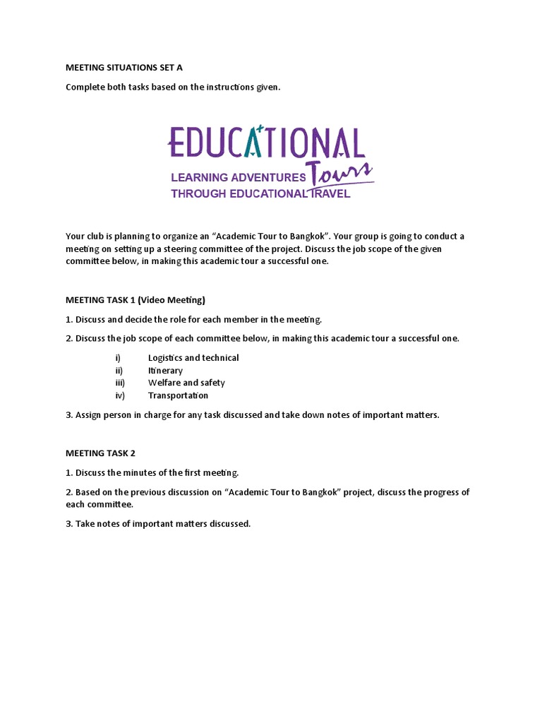 Meeting Situations Set A | PDF