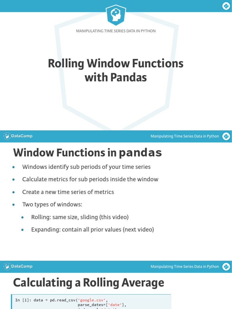 Rolling Window Functions With Pandas | PDF | Correlation And Dependence | Time Series