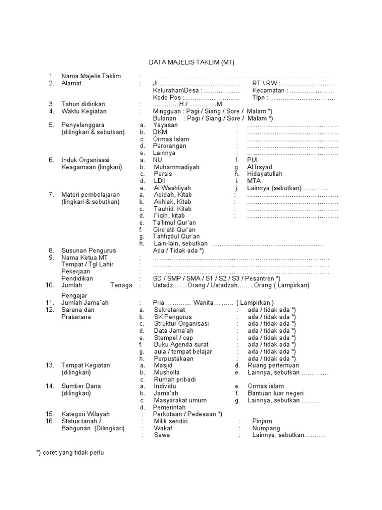 Blanko Data MT | PDF