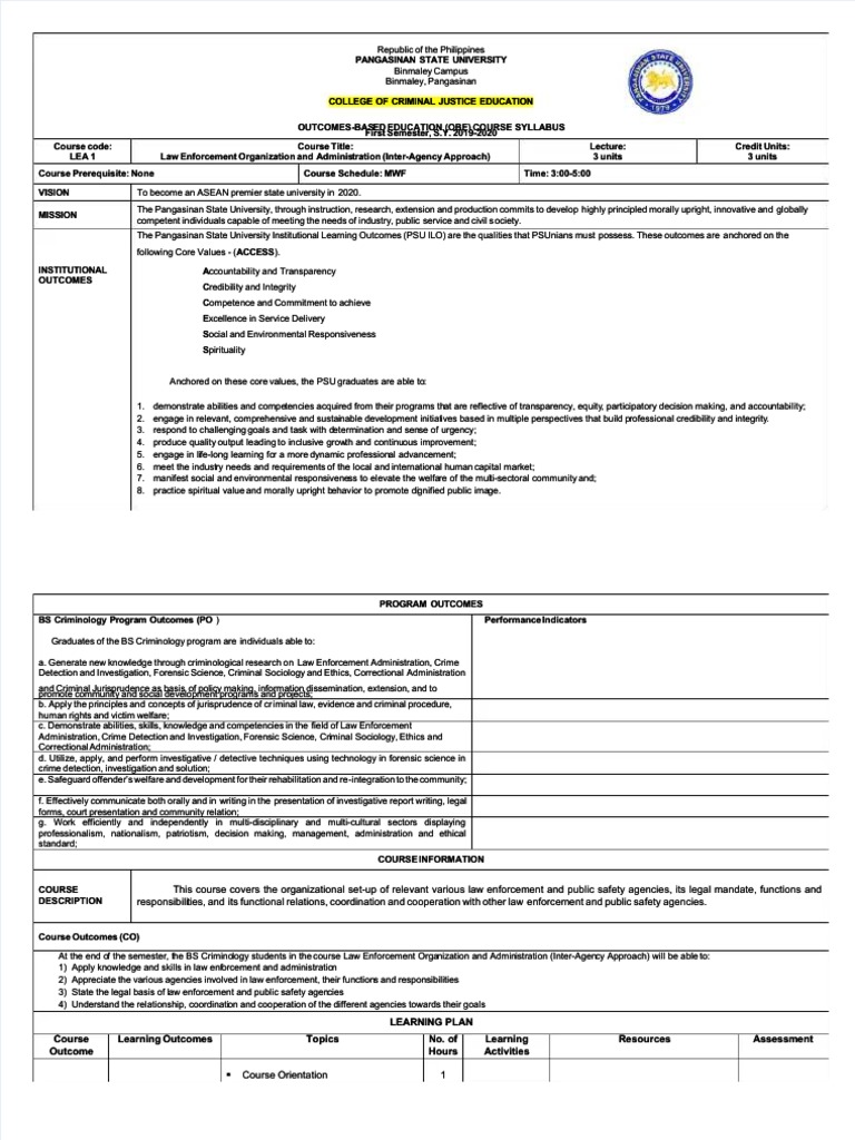 PDF Obe Lea Interagency Approach | PDF | Criminology | Victimology