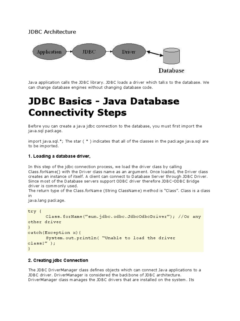 JDBC Architecture | PDF | Data Management | Databases JDBC Architecture | PDF | Data Management | Databases