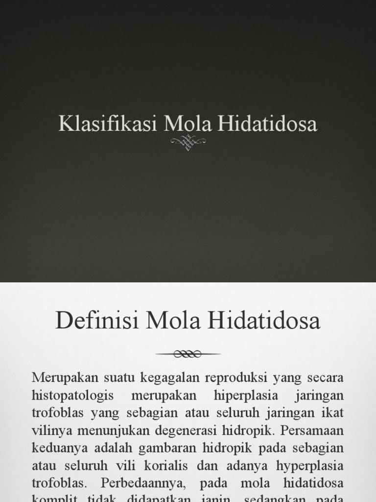 Klasifikasi Mola Hidatidosa: Komplit dan Parsial | PDF