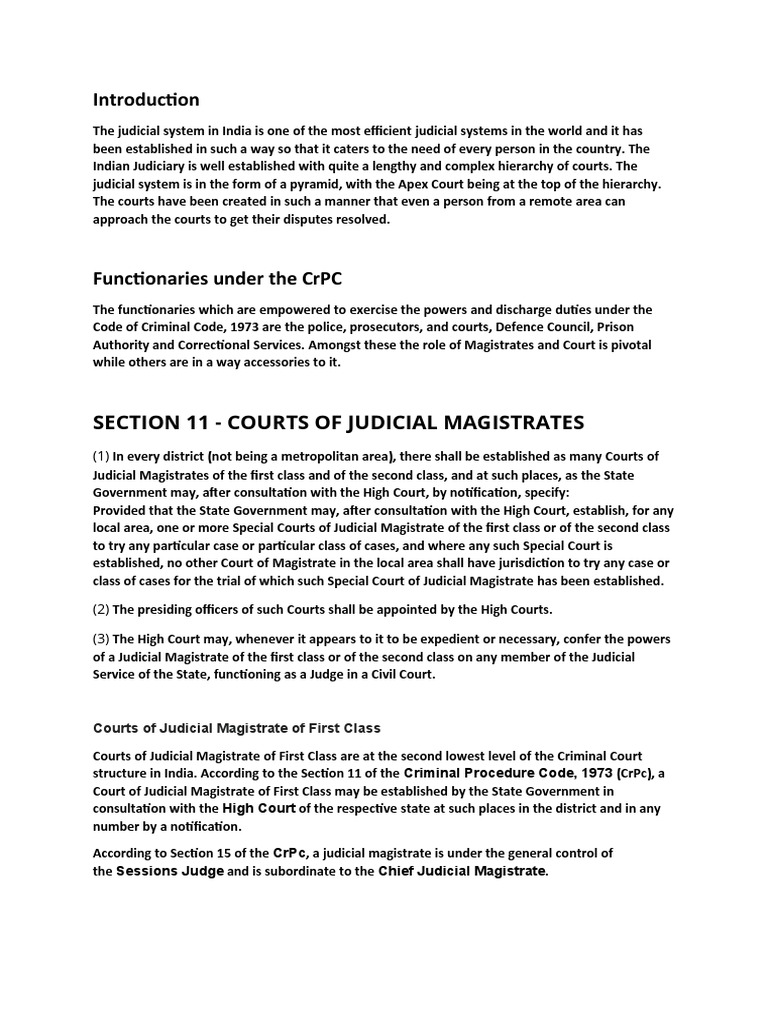 Courts of Judicial Magistrate of First Class | PDF | Magistrate | Judge