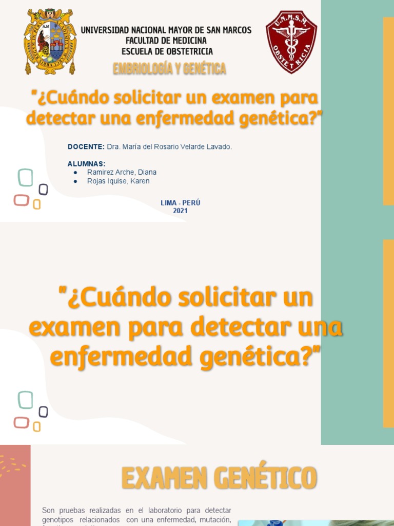 Exámenes Genéticos: Cuándo Solicitarlos | PDF | Prueba genética | Mutación