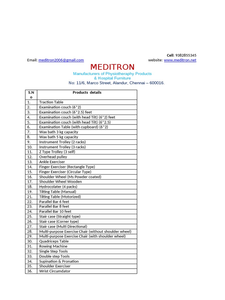 Meditron - Product Categoryx | PDF | Manufactured Goods