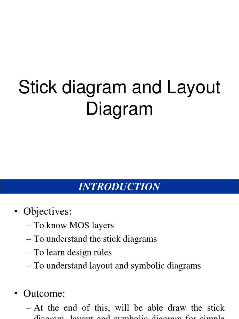 Stick Diagram and Layout Diagram | PDF | Mosfet | Field Effect Transistor