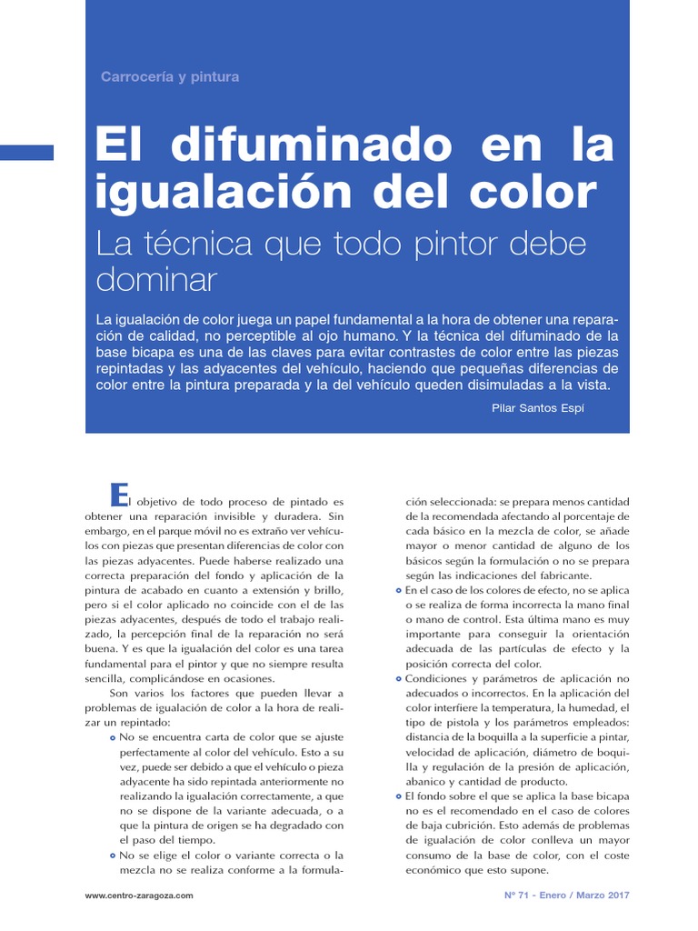 Técnicas de Difuminado en Pintura Automotriz | PDF | Color | Pinturas