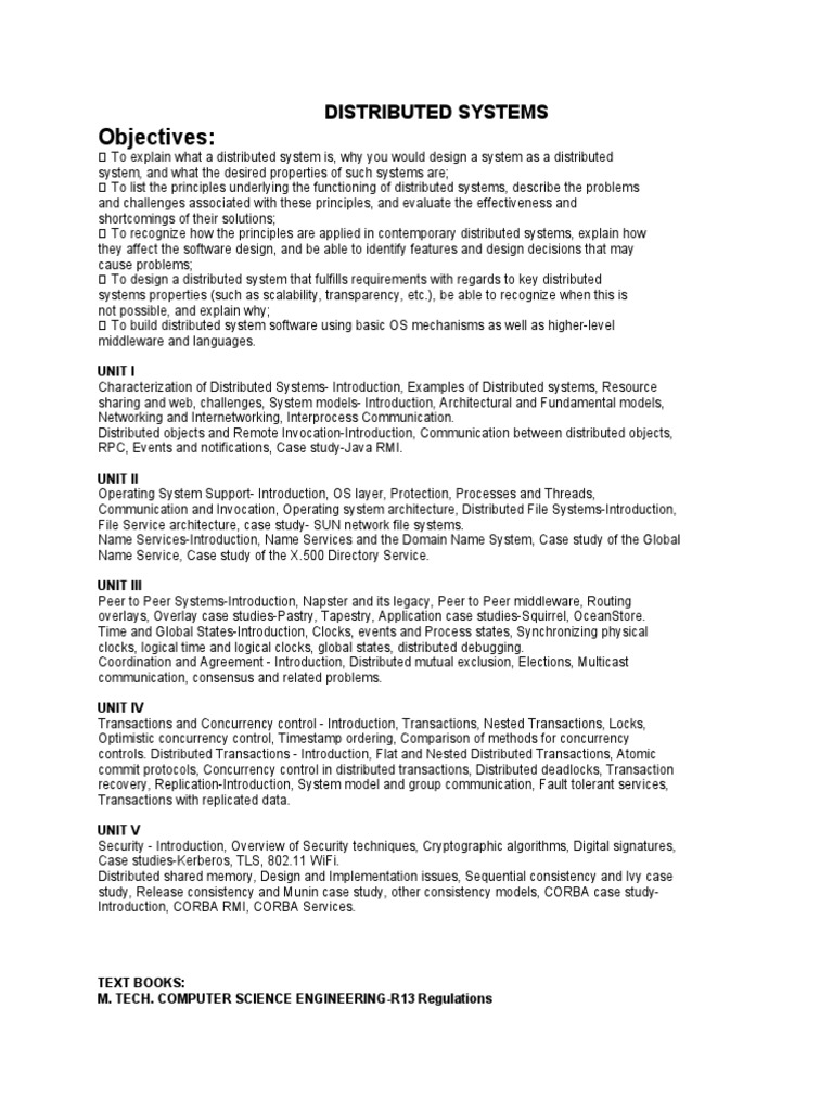 DS Syllabus Question Bank | PDF | Distributed Computing | System