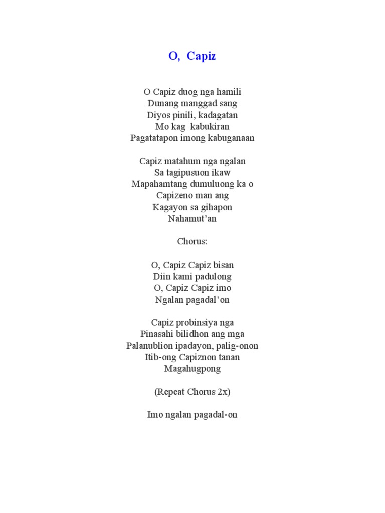 Capiz Hymn | PDF