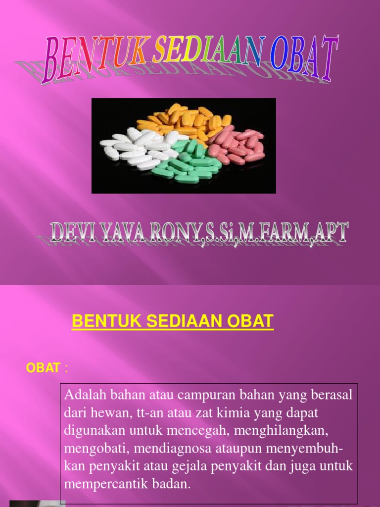 Bentuk Sediaan Obat | PDF | Karier & Perkembangan | Pengembangan Diri