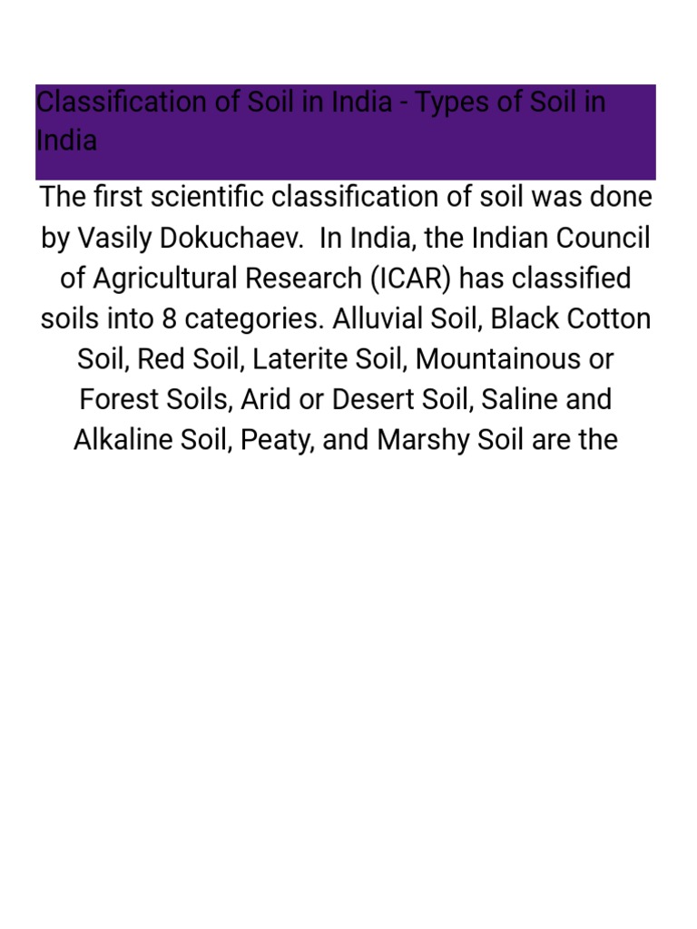 Soil Classification in India: Types Explained | PDF | Soil | Agronomy