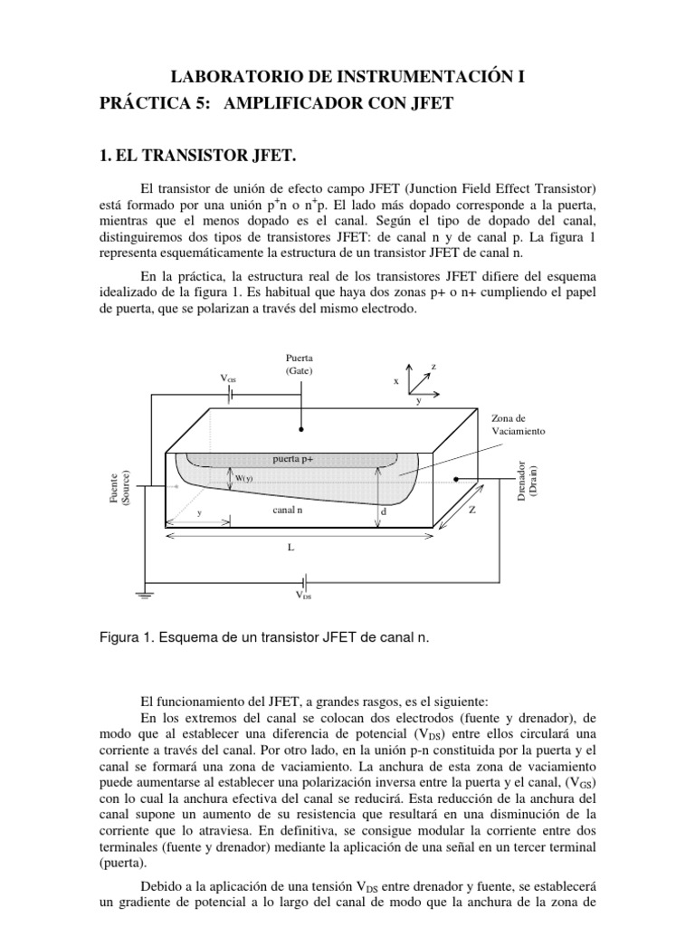 019 Amplificador Con Jfet | PDF | Transistor | Impedancia eléctrica