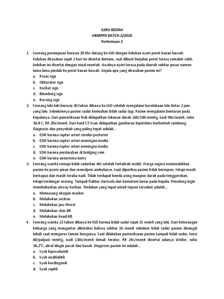 Dr. Hita UKMPPD 2-2020 Bedah 3 | PDF