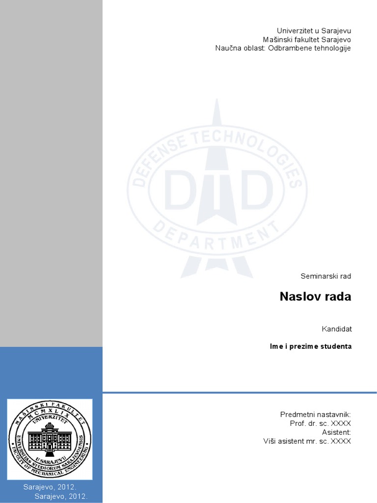 Template Seminarskog Rada | PDF
