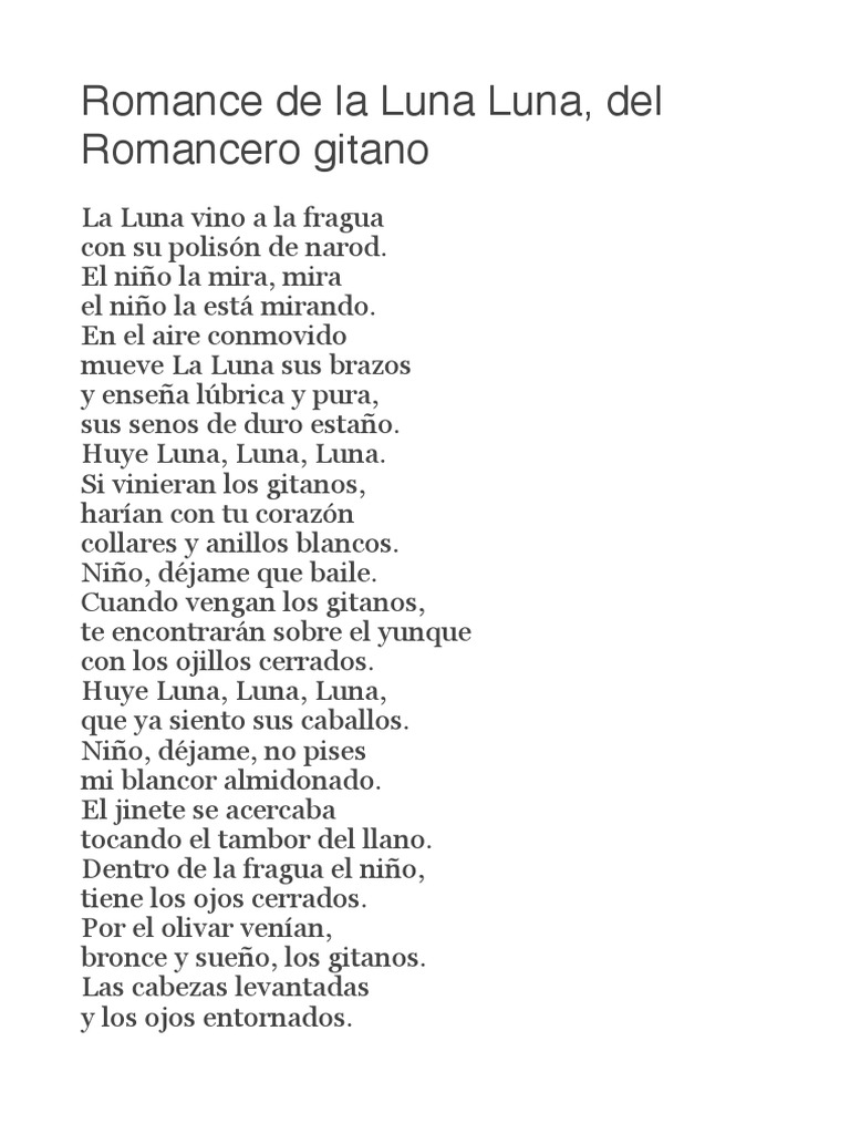 Romance de La Luna Luna, LORCA | PDF