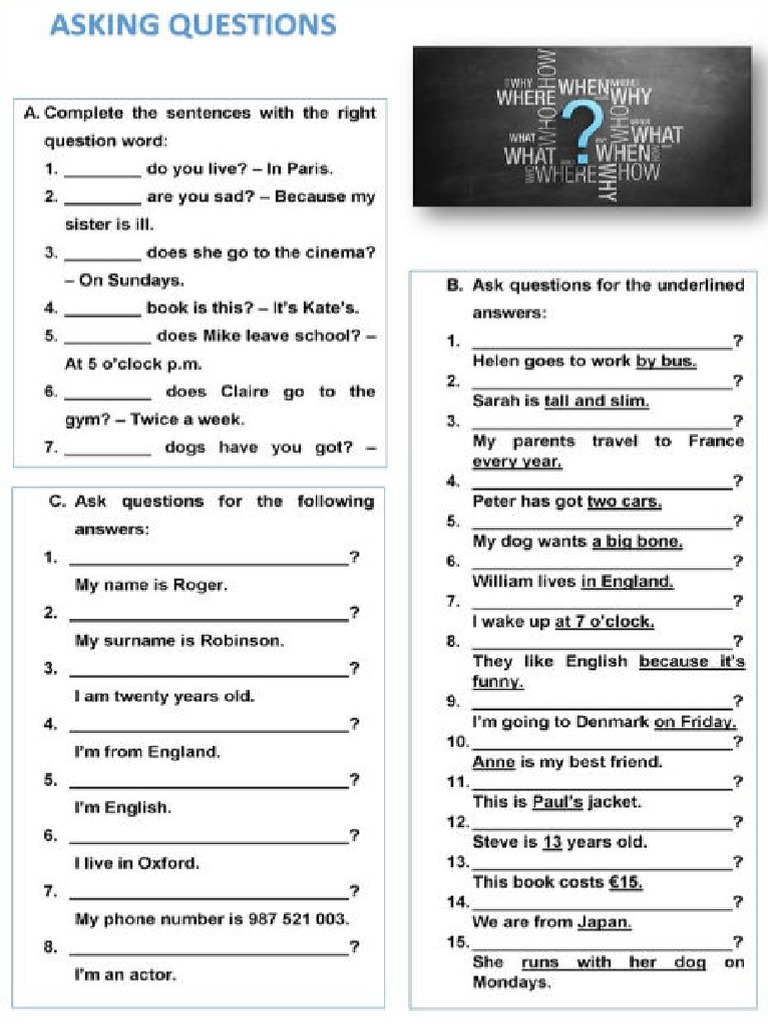 Unit 3. Wh-Questions | PDF