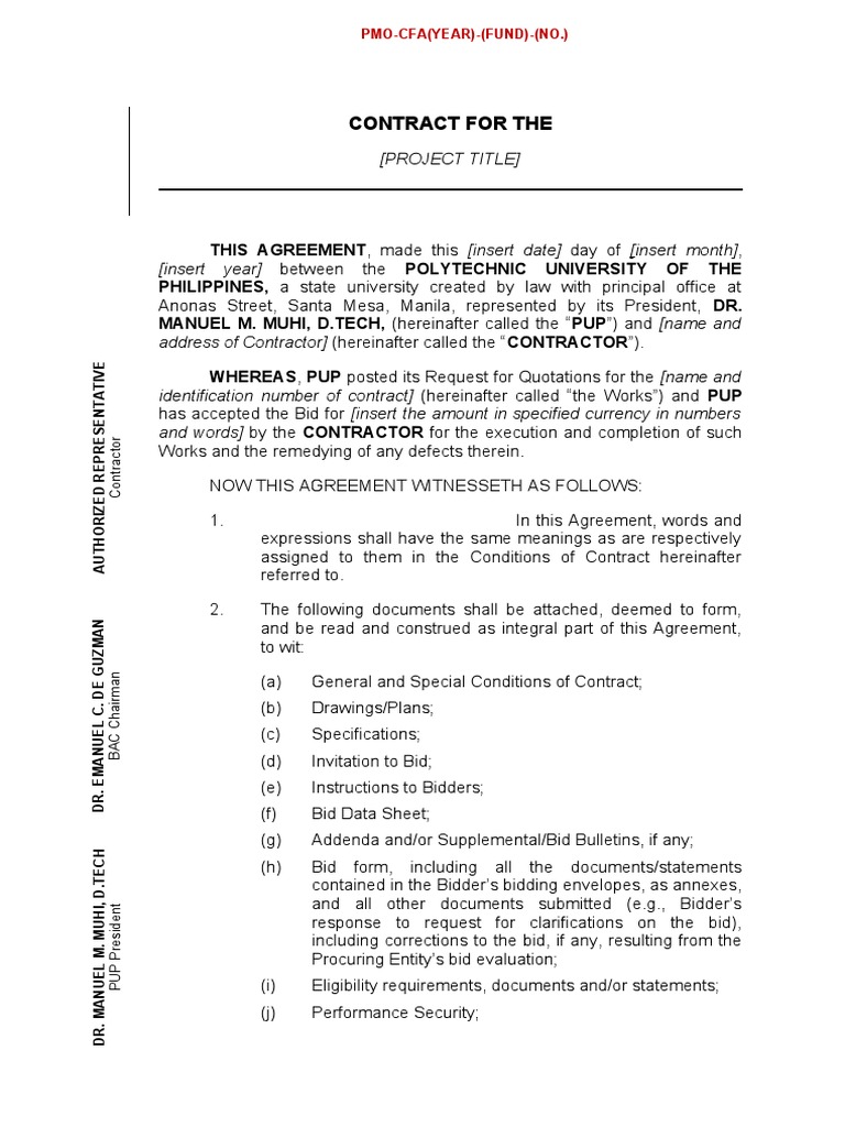 Contract Agreement Form Infrastructure | PDF | Common Law | Private Law