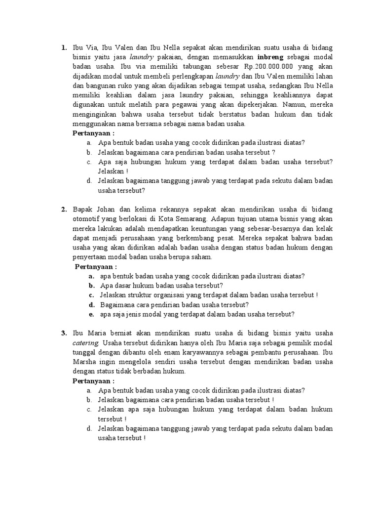 Latihan Soal BAB 3 | PDF