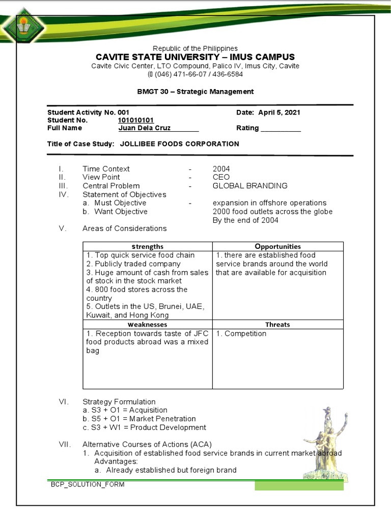 Case Study Format | Download Free PDF | Strategic Planning | Brand