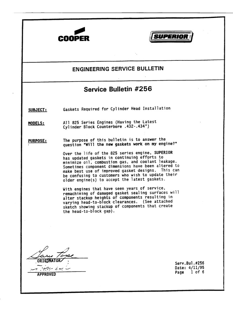 Superior Engines Service Bulletins | PDF