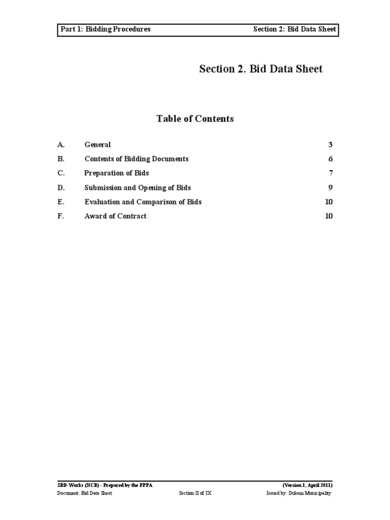 Section 2 Bid Data Sheet | PDF | Complaint | Justice