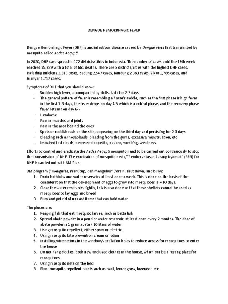 Understanding Dengue Hemorrhagic Fever | PDF | Mosquito | Veterinary ...