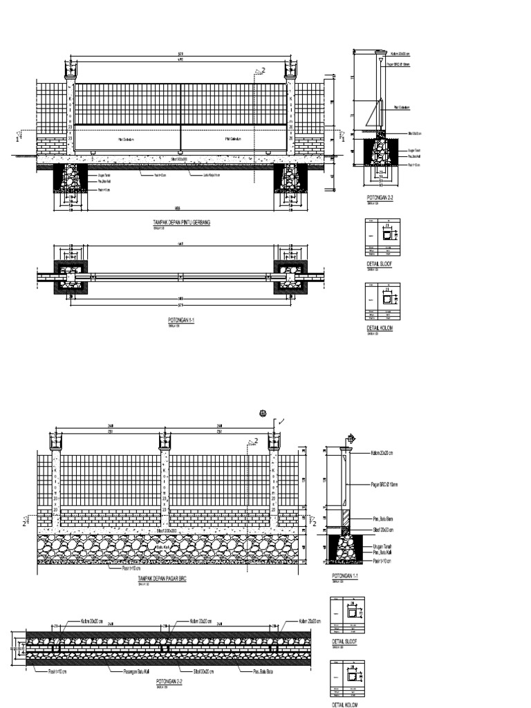 Detail Desain Pondasi Pagar BRC | PDF