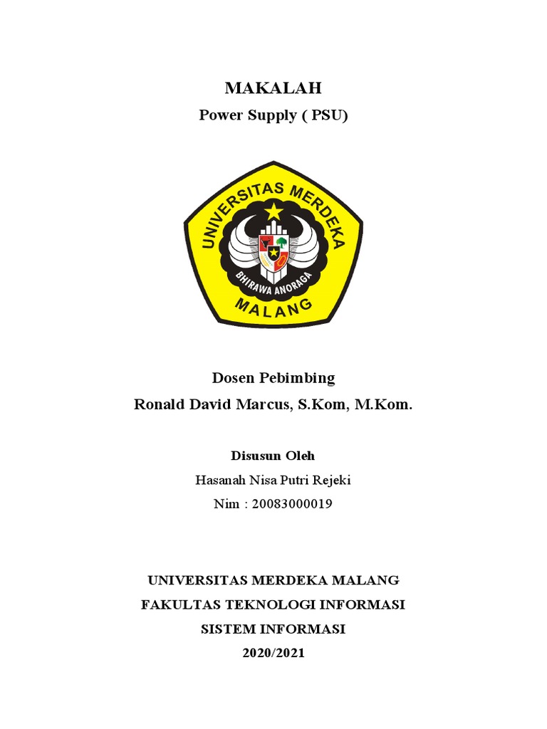 Jenis dan Fungsi Power Supply Komputer | PDF | Teknologi & Rekayasa