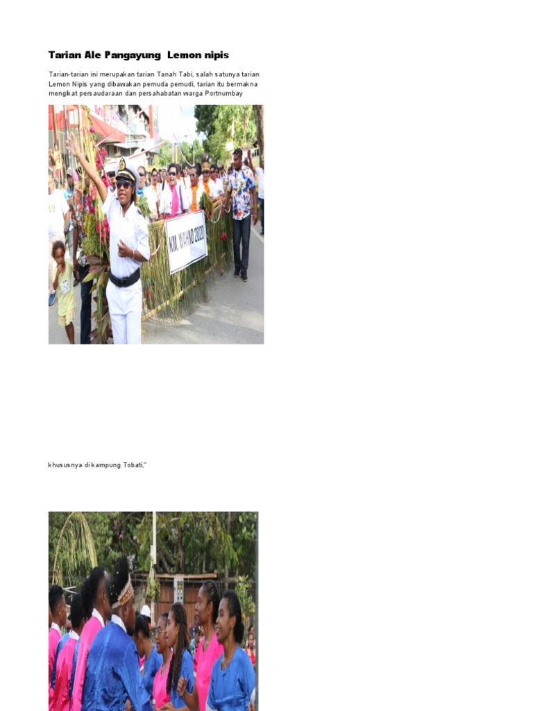 Tarian Ale Pangayung Lemon Nipis | PDF