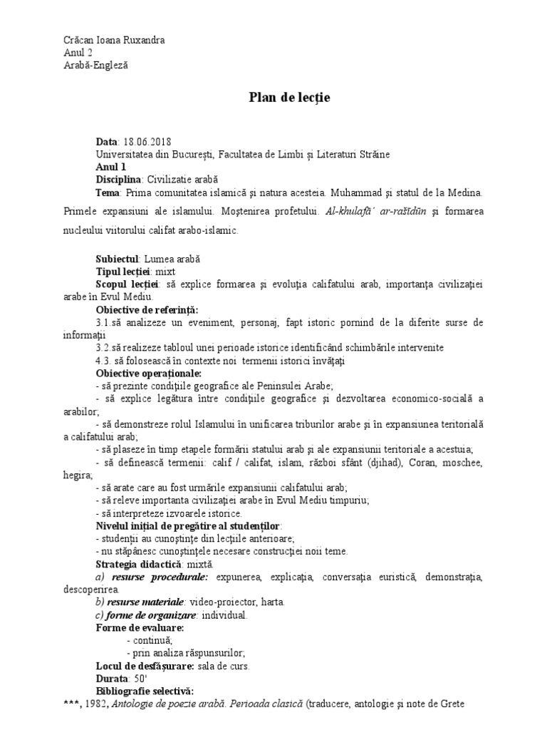 Plan de Lectie | PDF